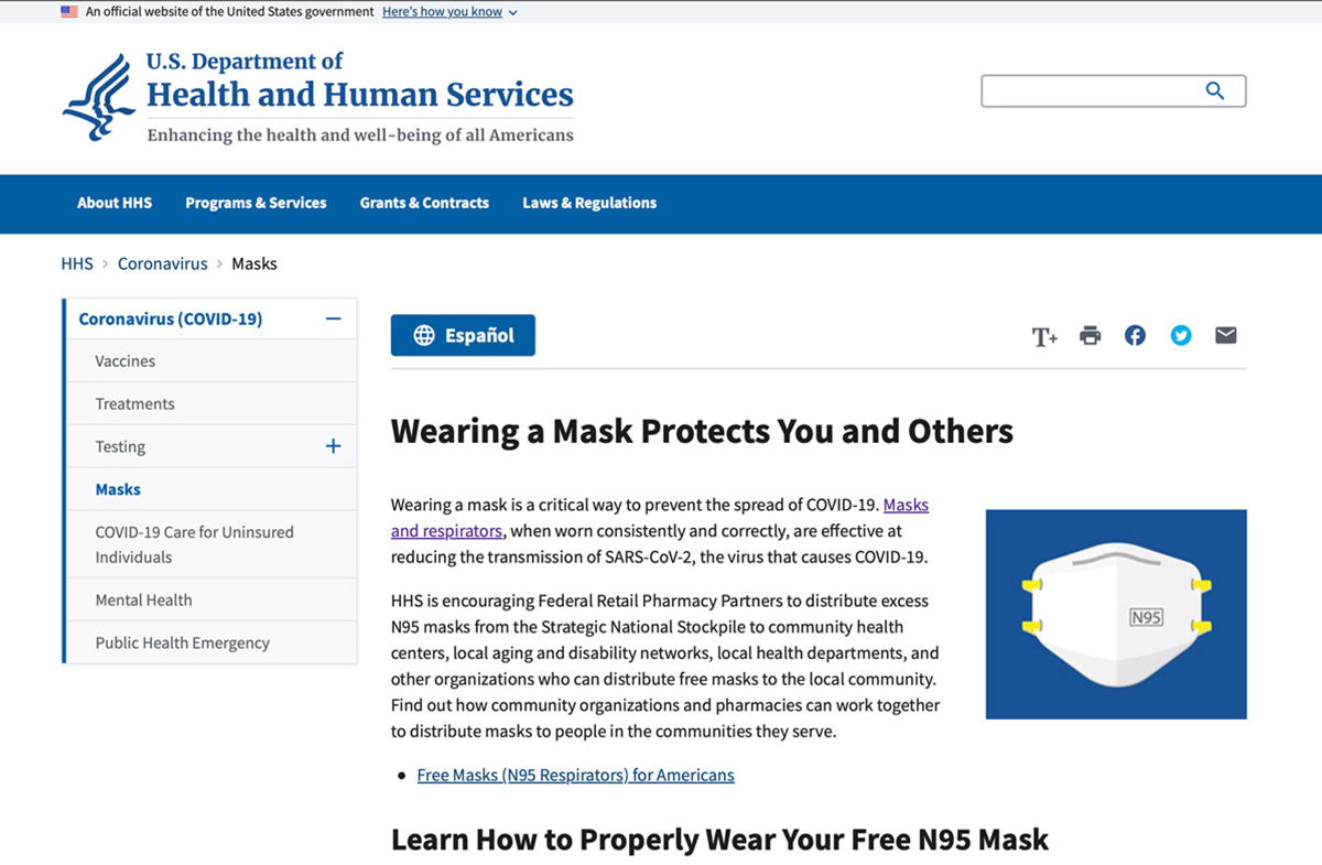 US Department of Health and Human Services Advice on Avoiding Long ...